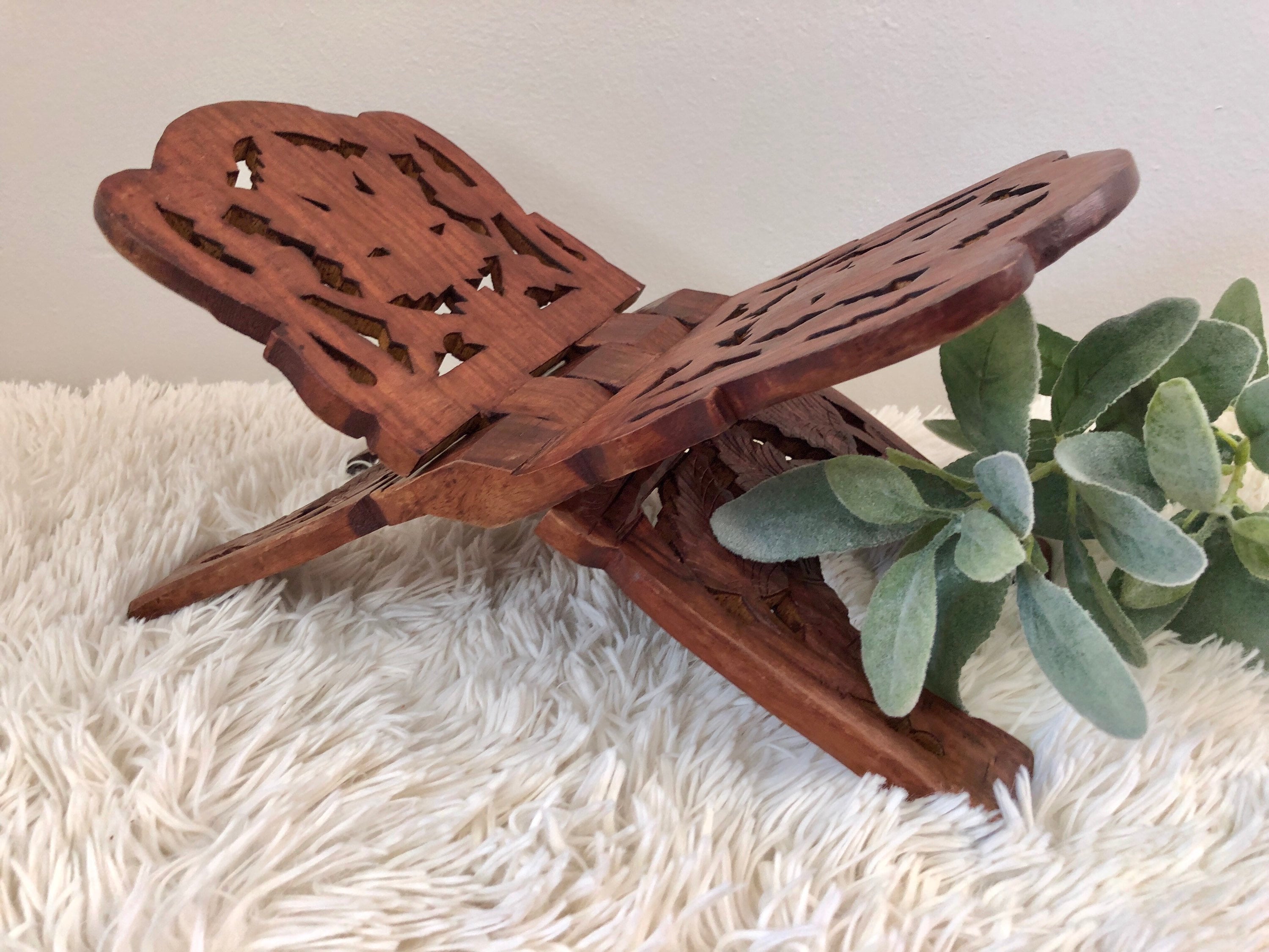 Vintage Carved Wood Book Stand Hand Carved Book Holder | Etsy