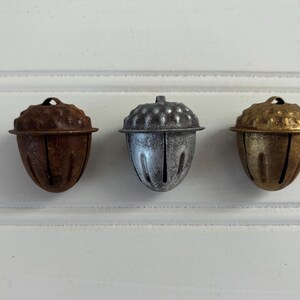 Acorn Jingle Bells Fall Metal Craft Acorns Autumn Wedding Favors Gold ...