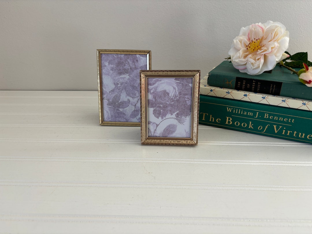 Vintage Brass Photo Frames Set of 2 Mini Brass Picture Frames Small ...