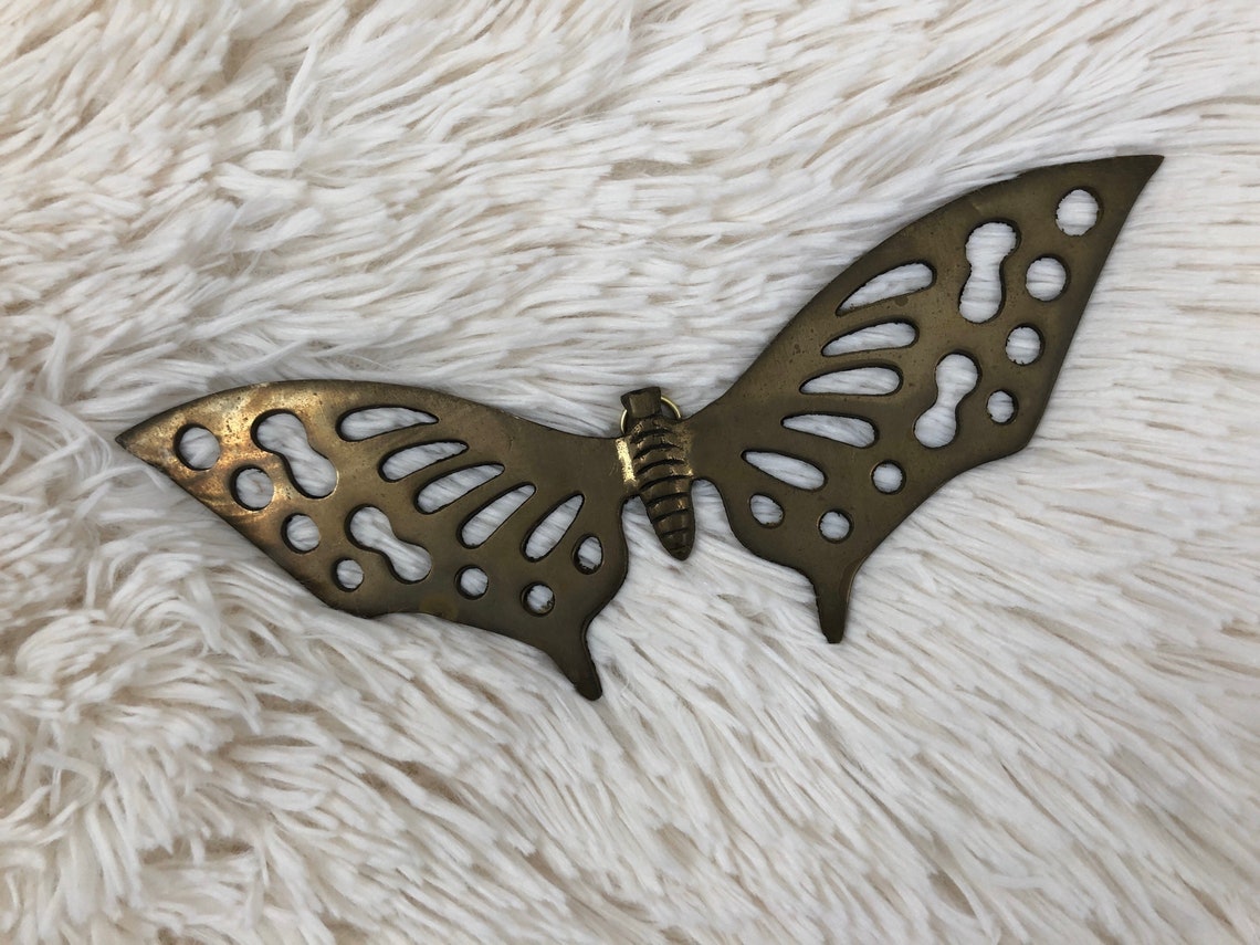 Vintage Brass Butterfly Wall Decor Set of 3 Brass | Etsy