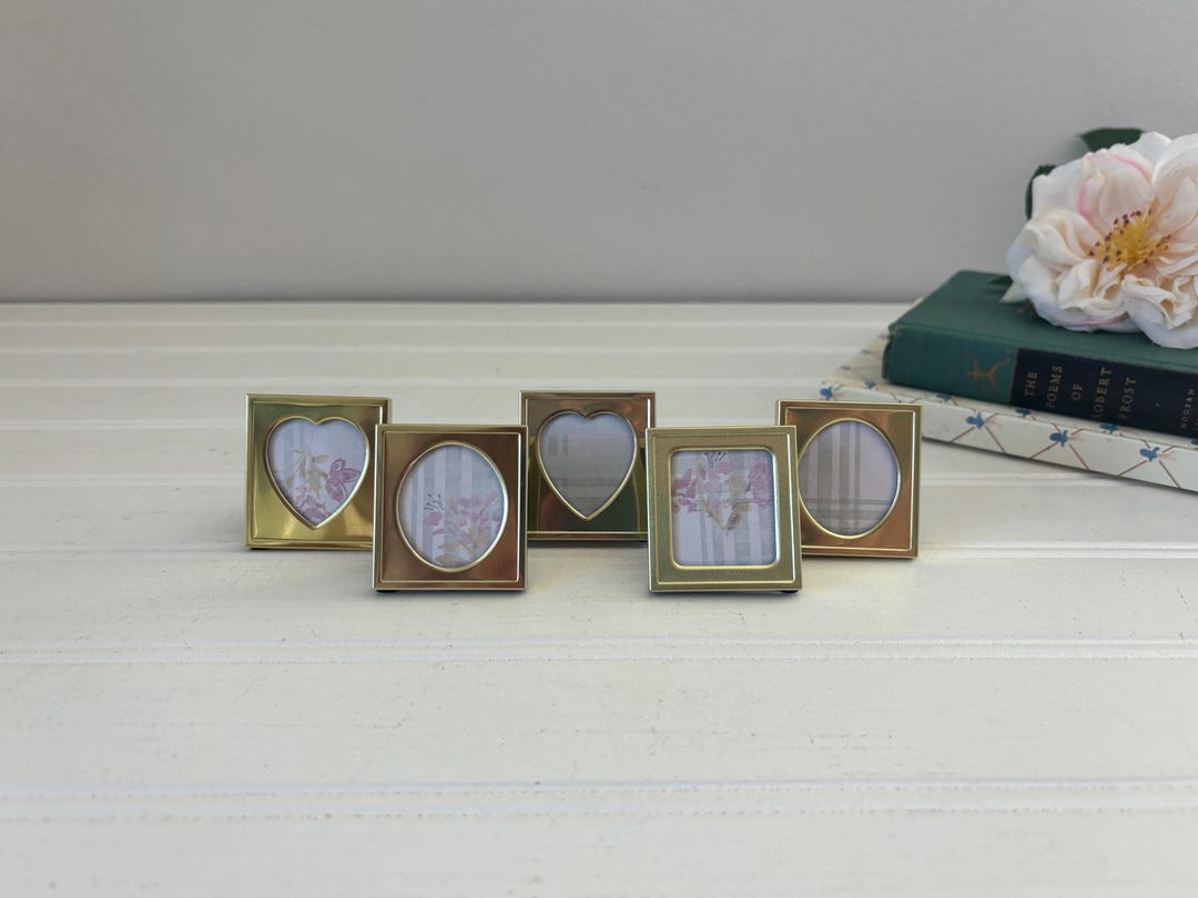 Vintage Miniature Photo Frames Set of 5 Mini Picture Frames Small Gold ...