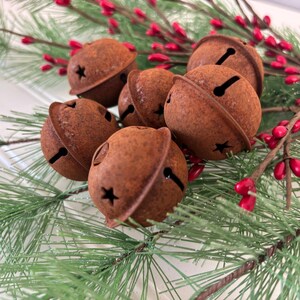 Rusty Jingle Bell Ornaments Rustic Decorative Sleigh Bells Set of 6 ...