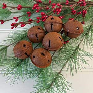Rusty Jingle Bell Ornaments Rustic Decorative Sleigh Bells Set of 6 ...