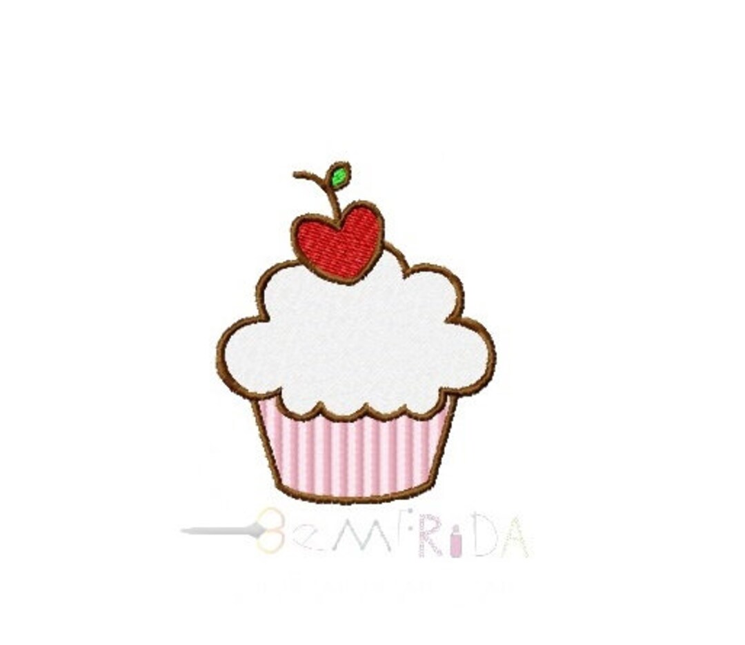 Cupcake Machine Embroidery Design, Dessert Embroidery, Cake Embroidery ...