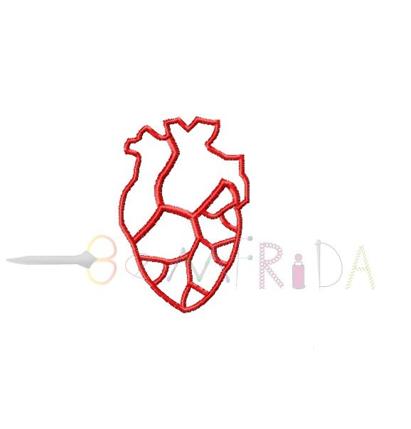 Heart Machine Embroidery Design, Machine Embroidery, the Outline of ...