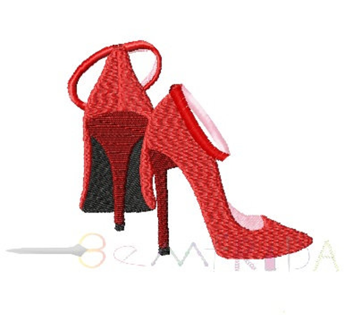 Shoes Embroidery Machine Design, High Heels Embroidery Design, Design ...