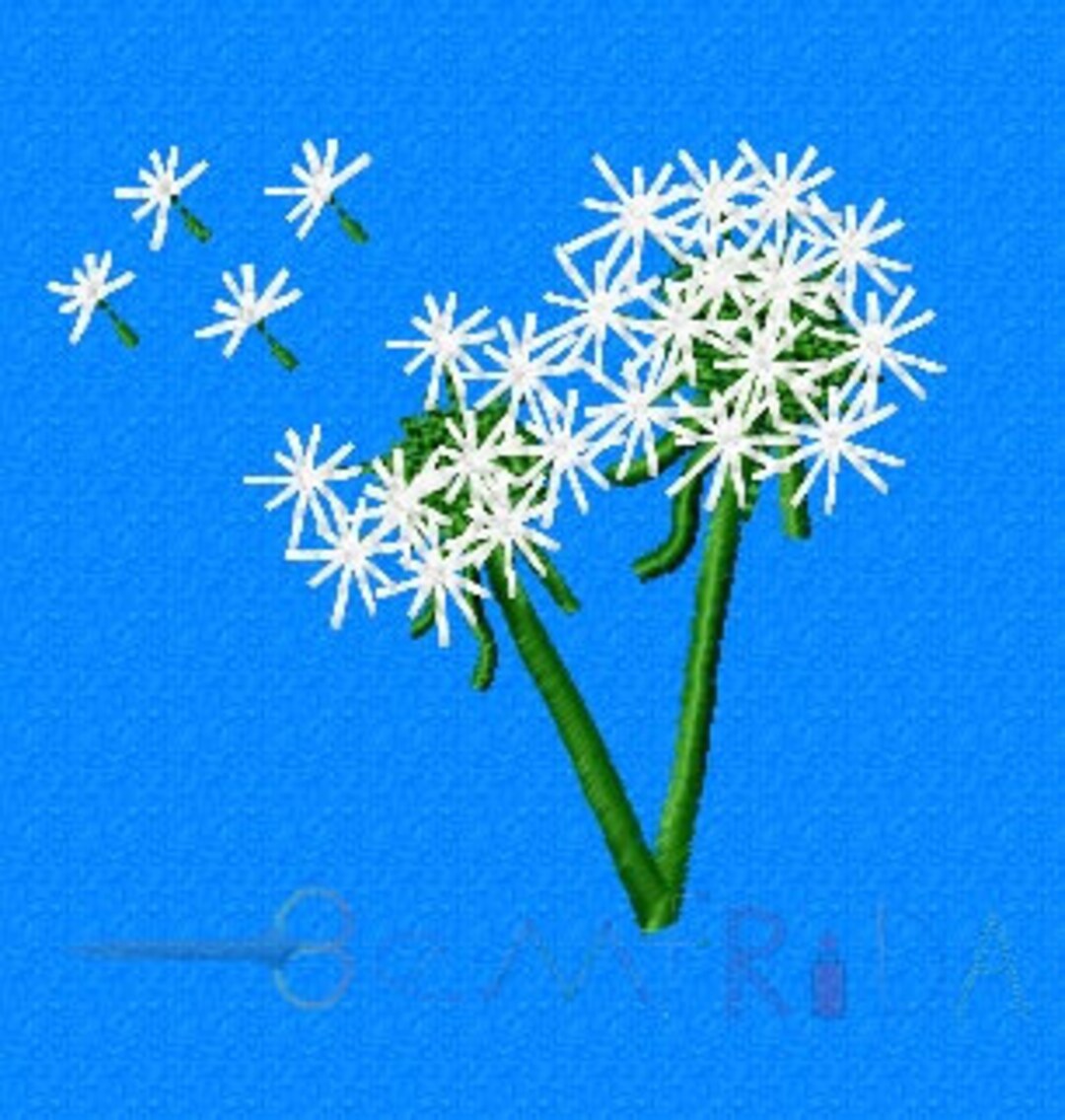 Flower Dandelion Machine Embroidery Design, Dandelion Design, Flower ...