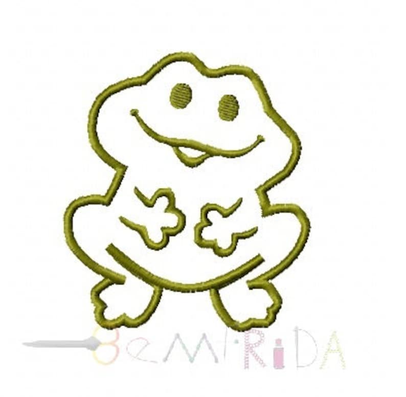 Frog Machine Embroidery Design, Frog Applique Embroidery Animal, Frog ...