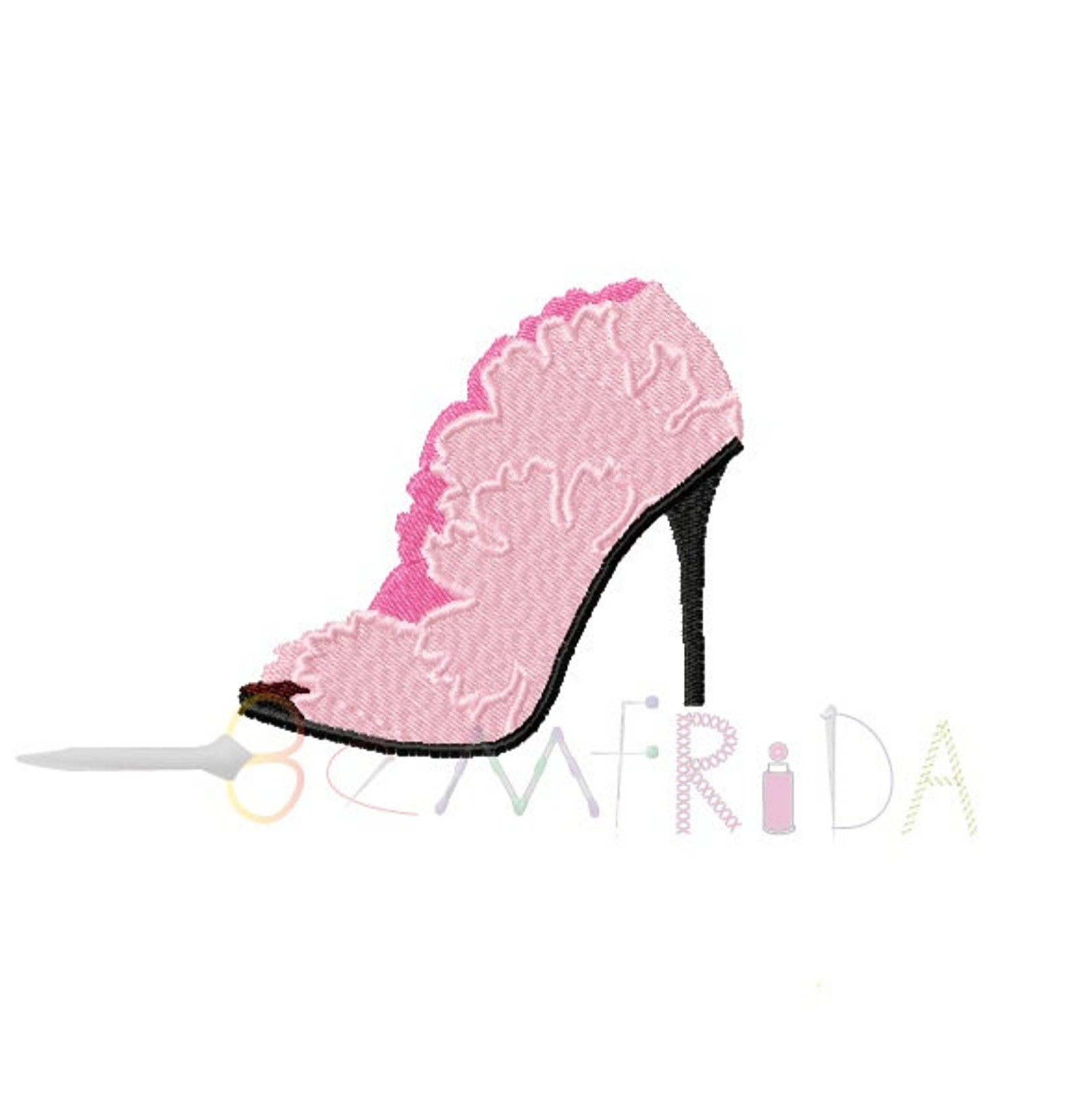 Shoes Embroidery Machine Design, High Heels Embroidery Design, Design ...