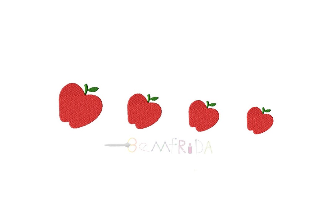 Apple Machine Embroidery Design, Apple Embroidery, Machine Embroidery ...