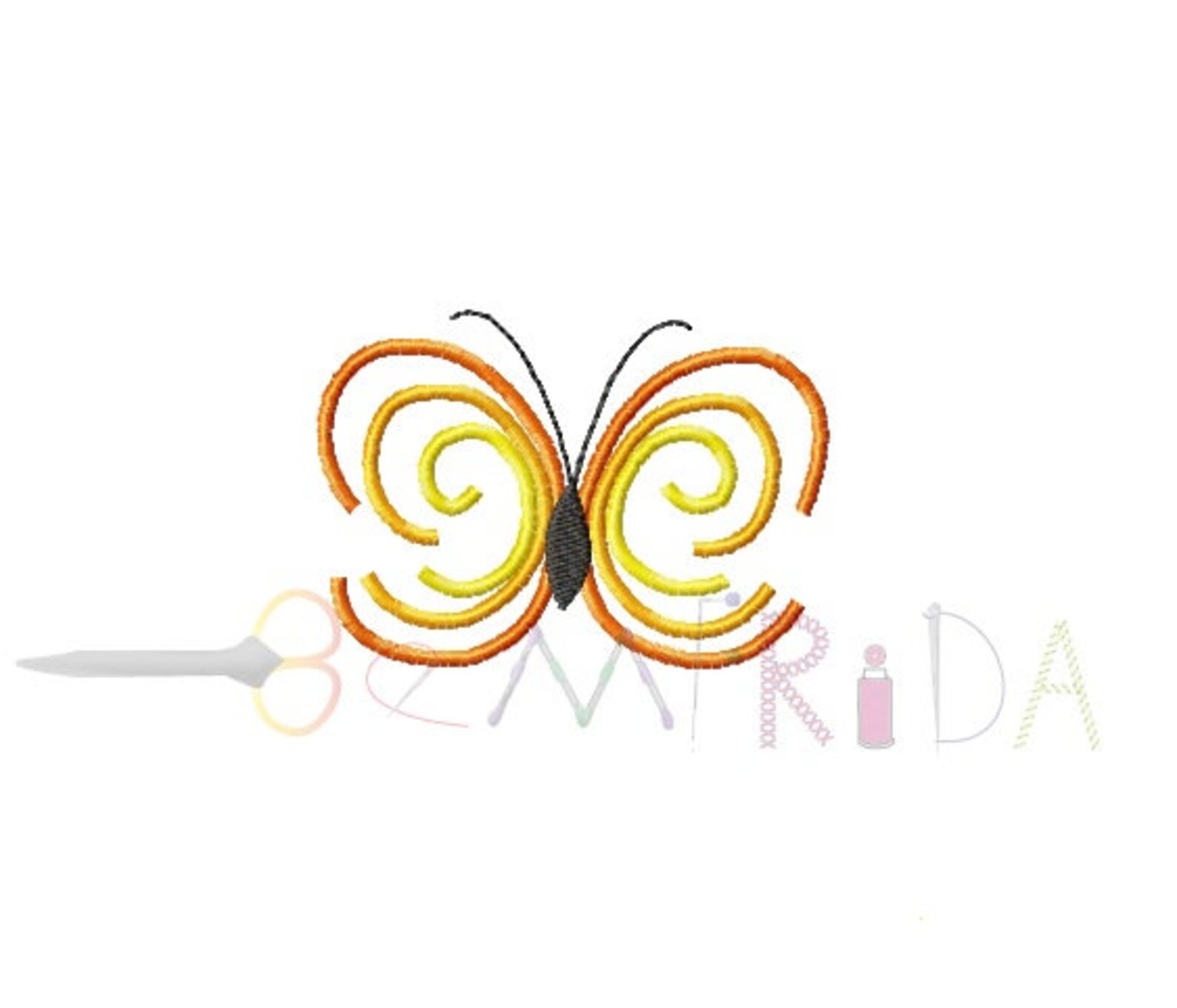 Butterfly Machine Embroidery Design Butterfly Design - Etsy