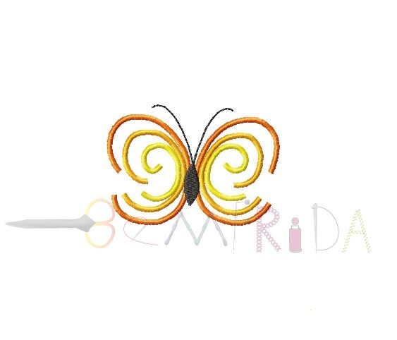 Butterfly Machine Embroidery Design Butterfly Design - Etsy