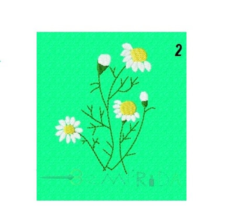 Machine Embroidery Design Chamomile Pattern Bouquet of Wild Flowers ...