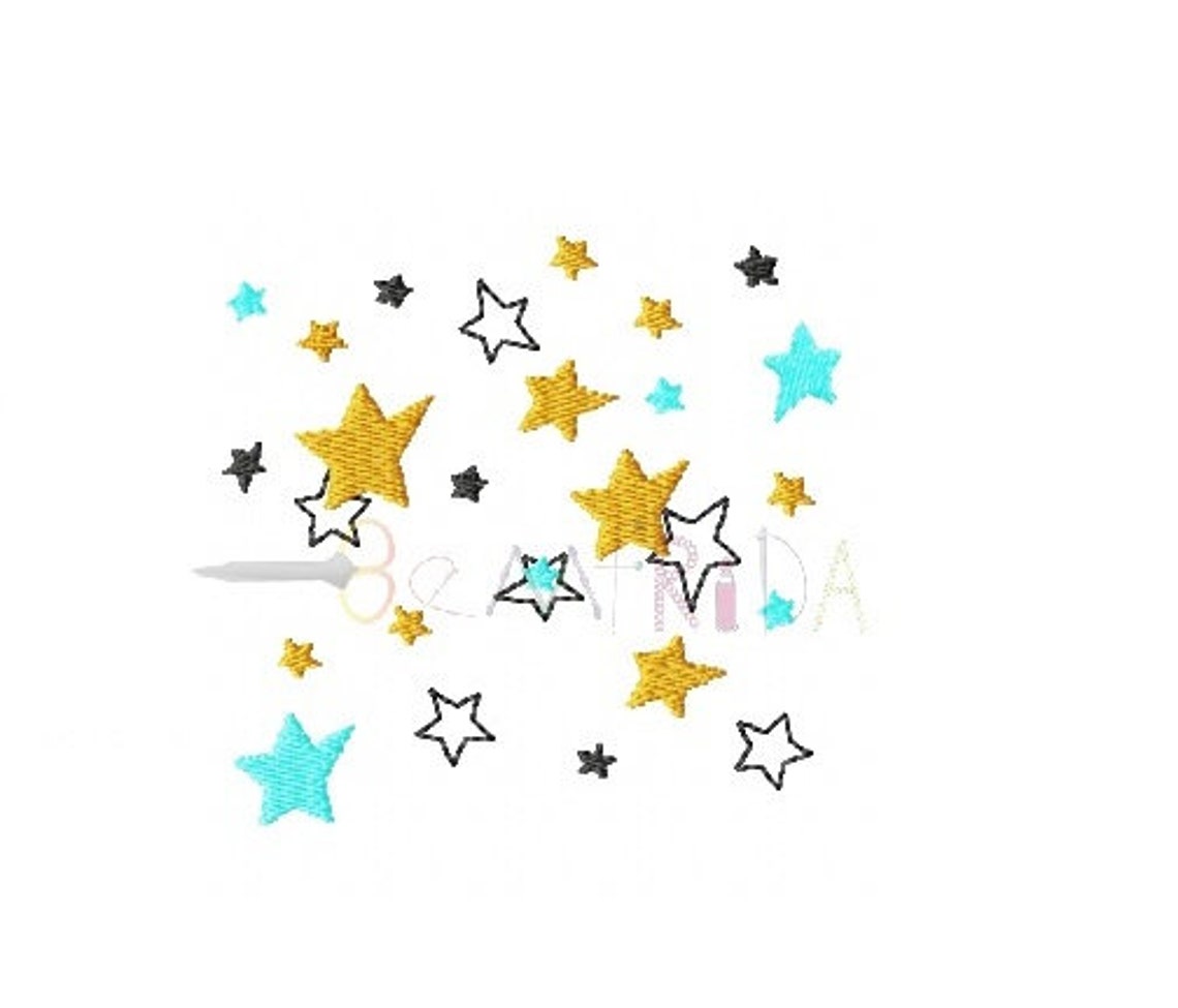 Stars Machine Embroidery Design Mini Star Mini Stars - Etsy