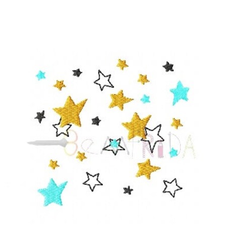 Stars Machine Embroidery Design Mini Star Mini Stars - Etsy