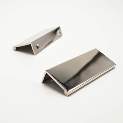 Modern Chrome Cabinet Edge Tab Pull Drawer Pull Cabinet - Etsy