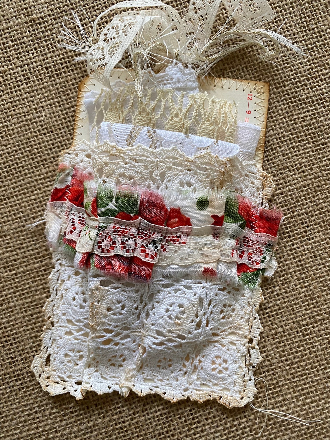 A Beautiful Lace and Rose Tag - Etsy