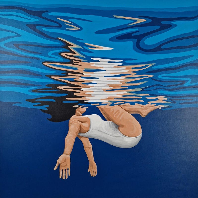 Swimmer Painting - Etsy