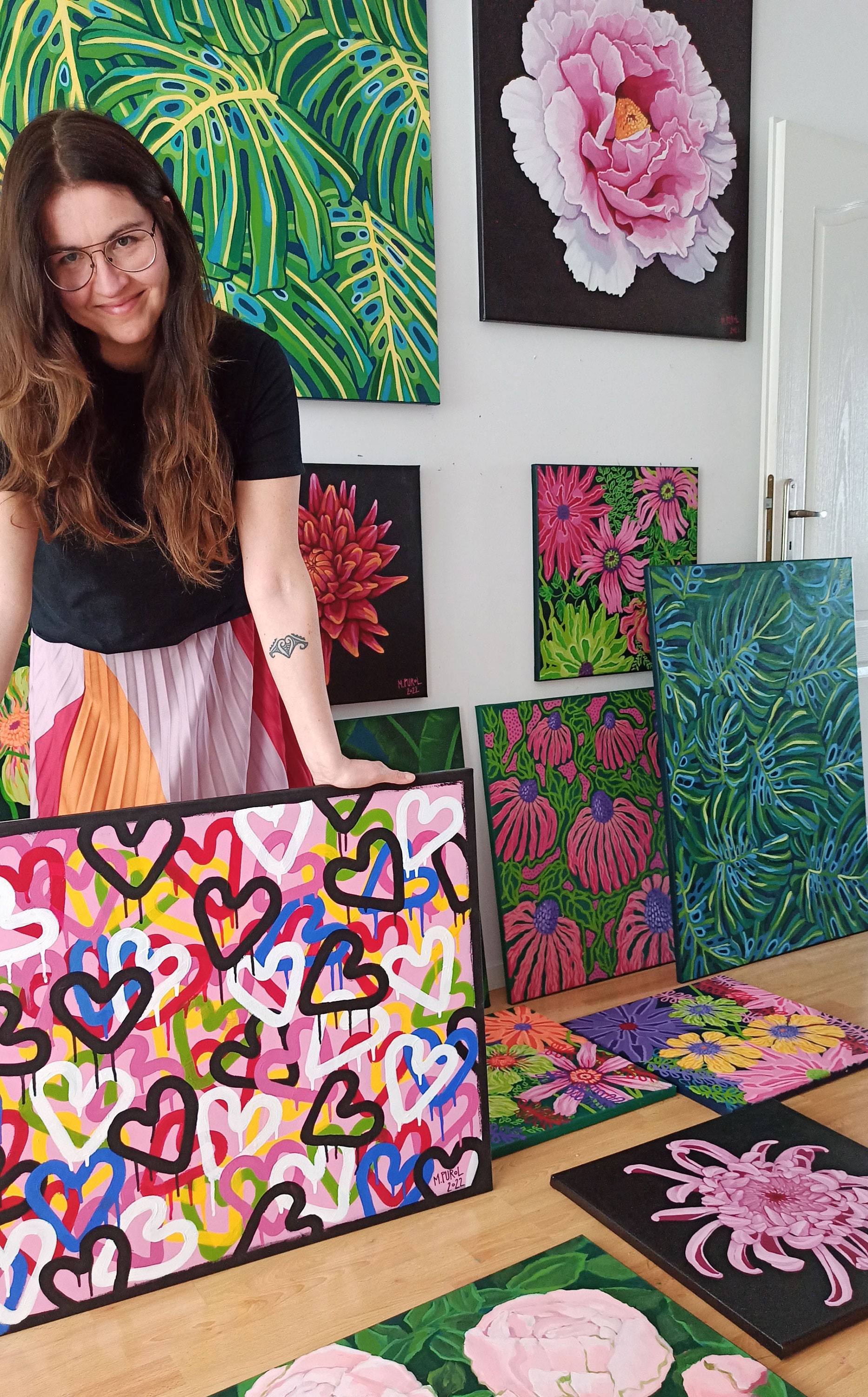 Large Monstera PAINTING on Canvas Acrylic Green Leaves Original Home ...