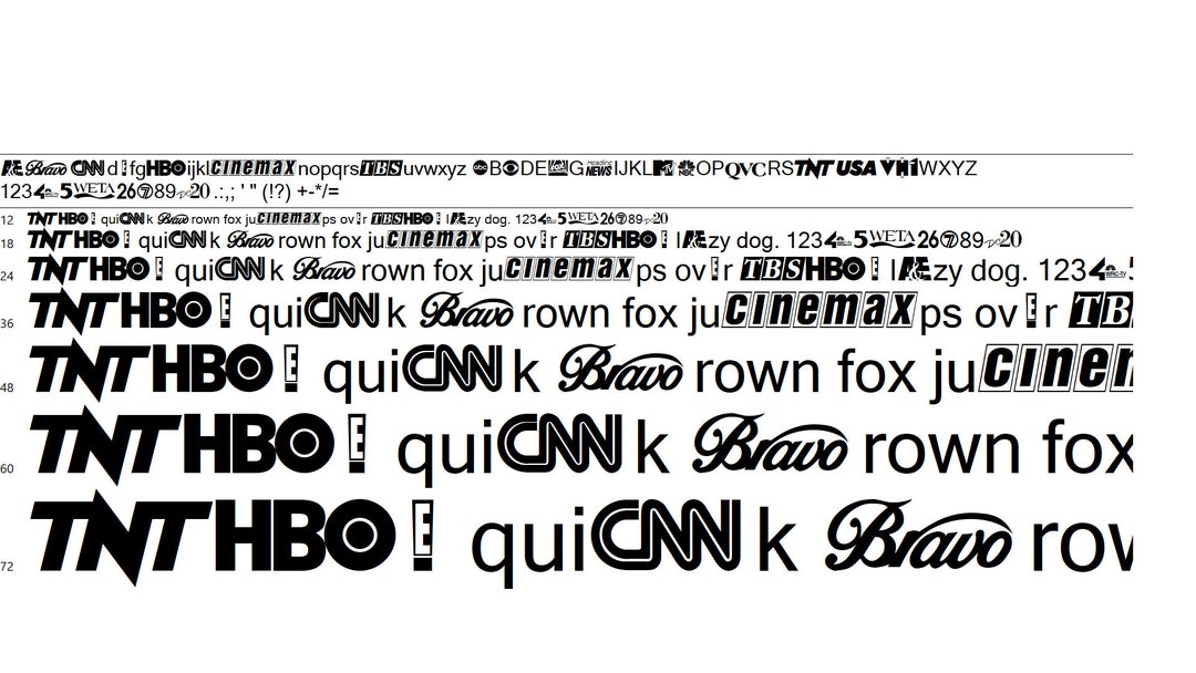 Font Download Cable Symbols MTV CNN ABC Bravo Tnt E! Many More - Etsy