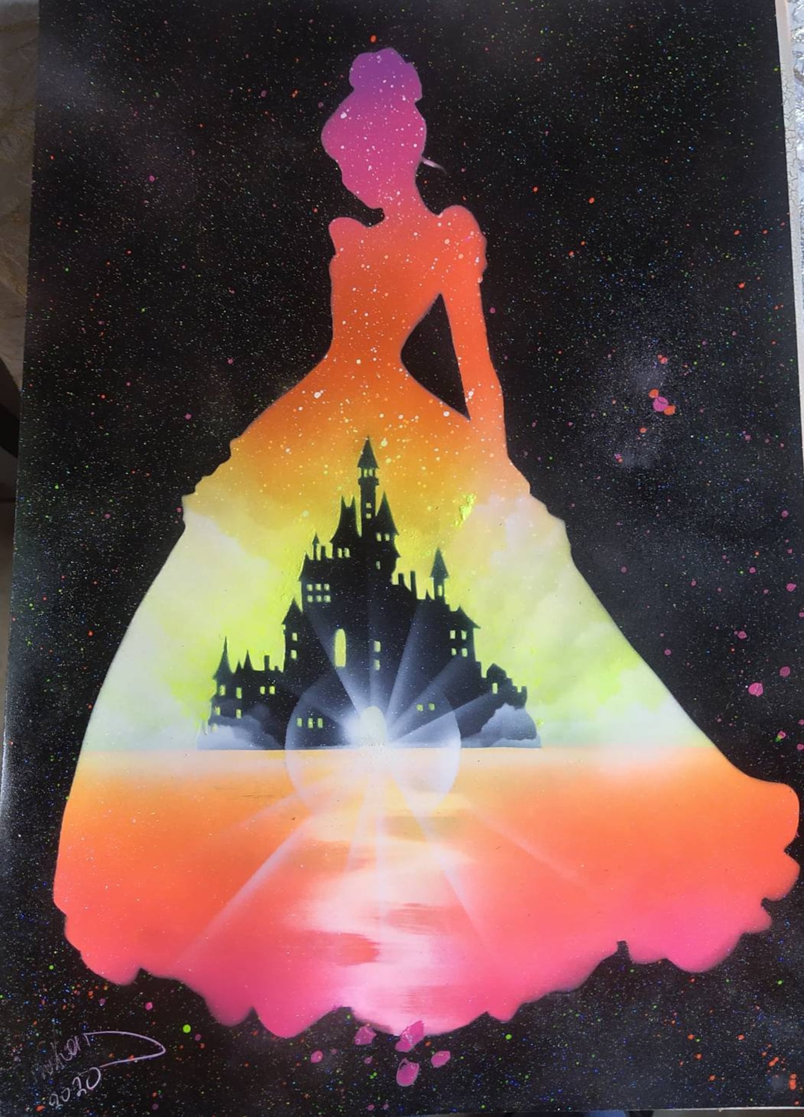 Cinderella 3-glow in the Dark-original Spray Paint by Dimkad Art - Etsy
