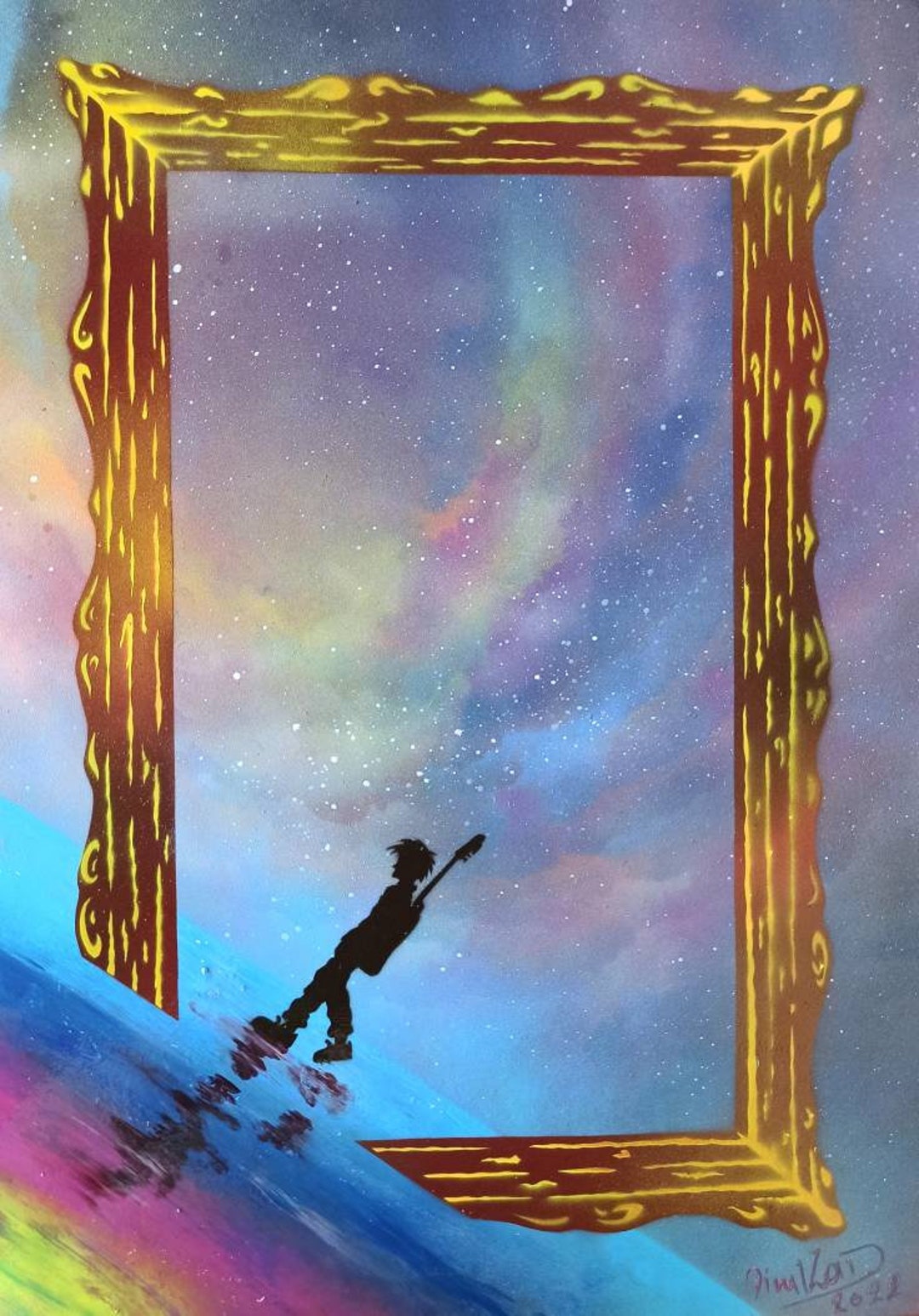 Broken Strings Original Spray Paint Art by Dimkad Art - Etsy