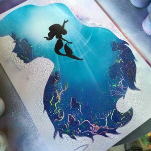 Ariel the Little Mermaid #3 - Glow in the Dark - Original Spray Paint ...
