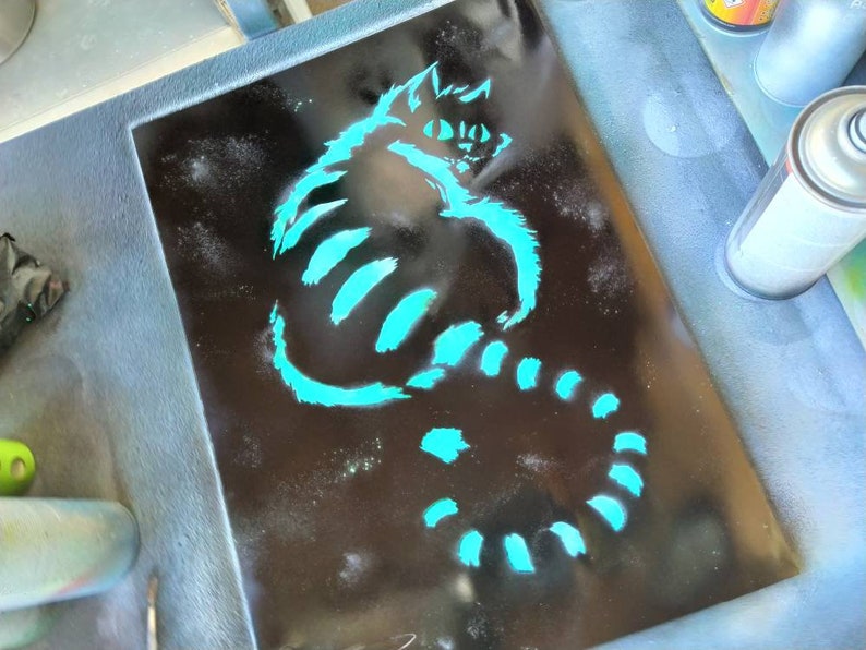 Cheshire Cat 1 Glow in the Dark Original Spray Paint by - Etsy