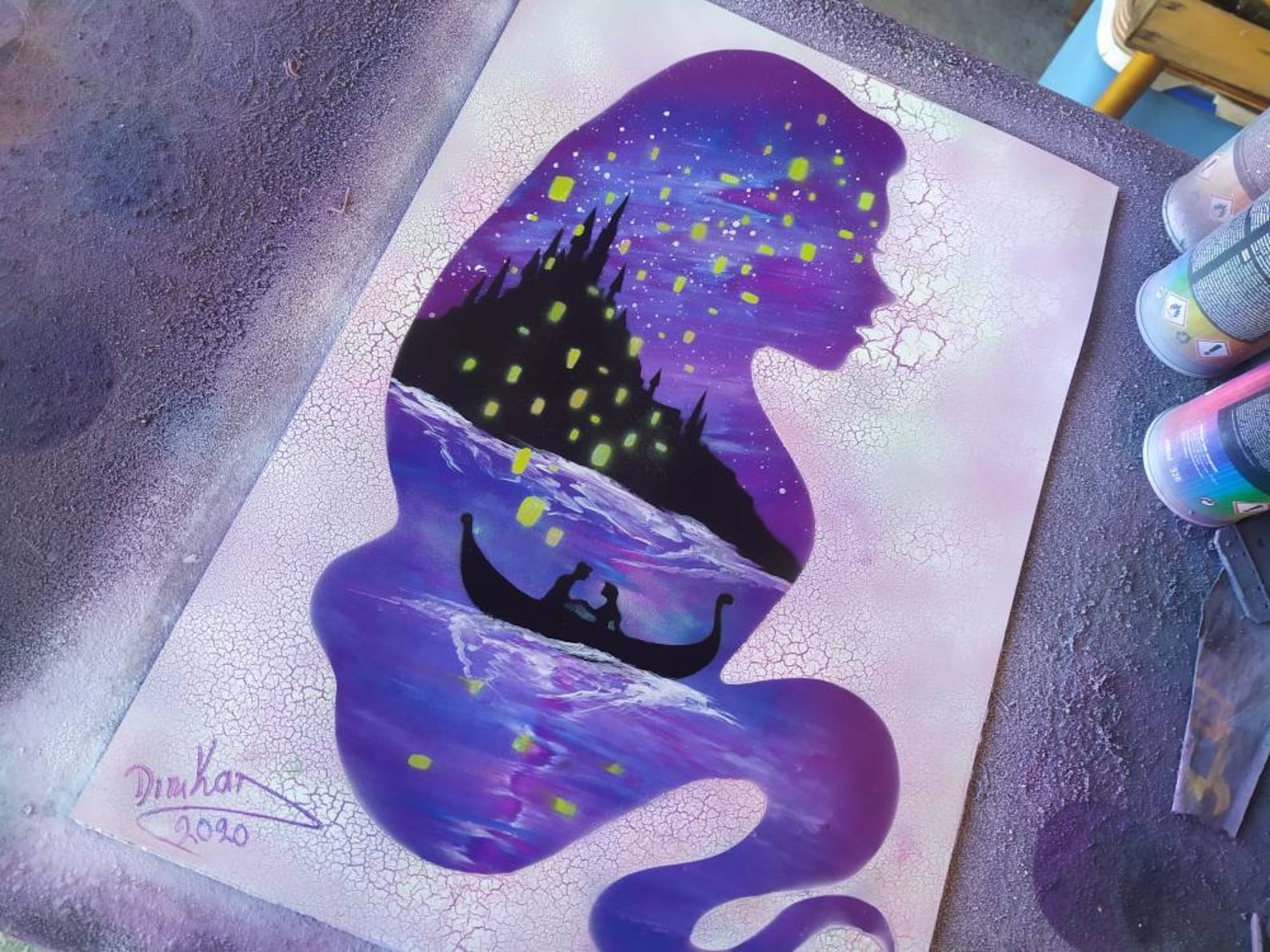 Rapunzel tangled 3 Glow in the Dark Original Spray Paint - Etsy Ireland