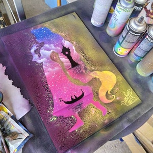 Tangled(rapunzel) #1- Glow in the Dark - Original Spray Paint Art by ...