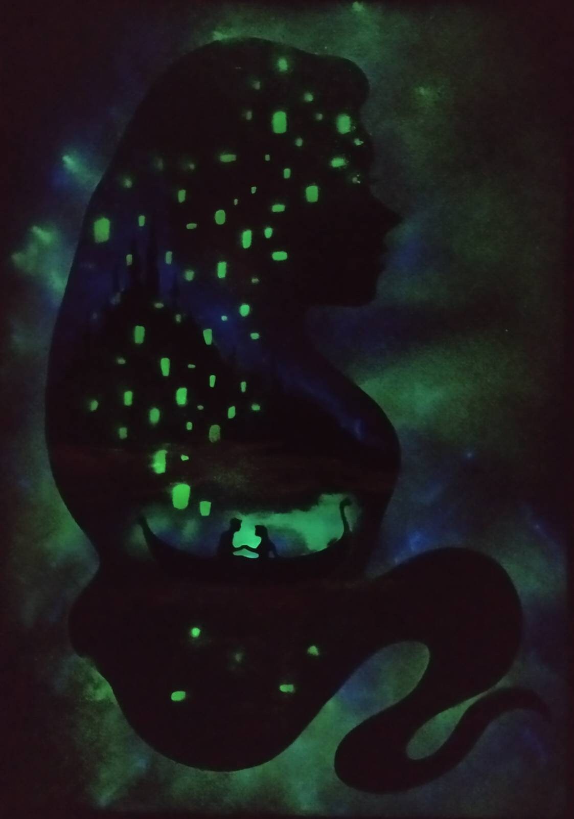 Tangled (rapunzel) #2- Glow in the Dark-original Spray Paint Art by ...