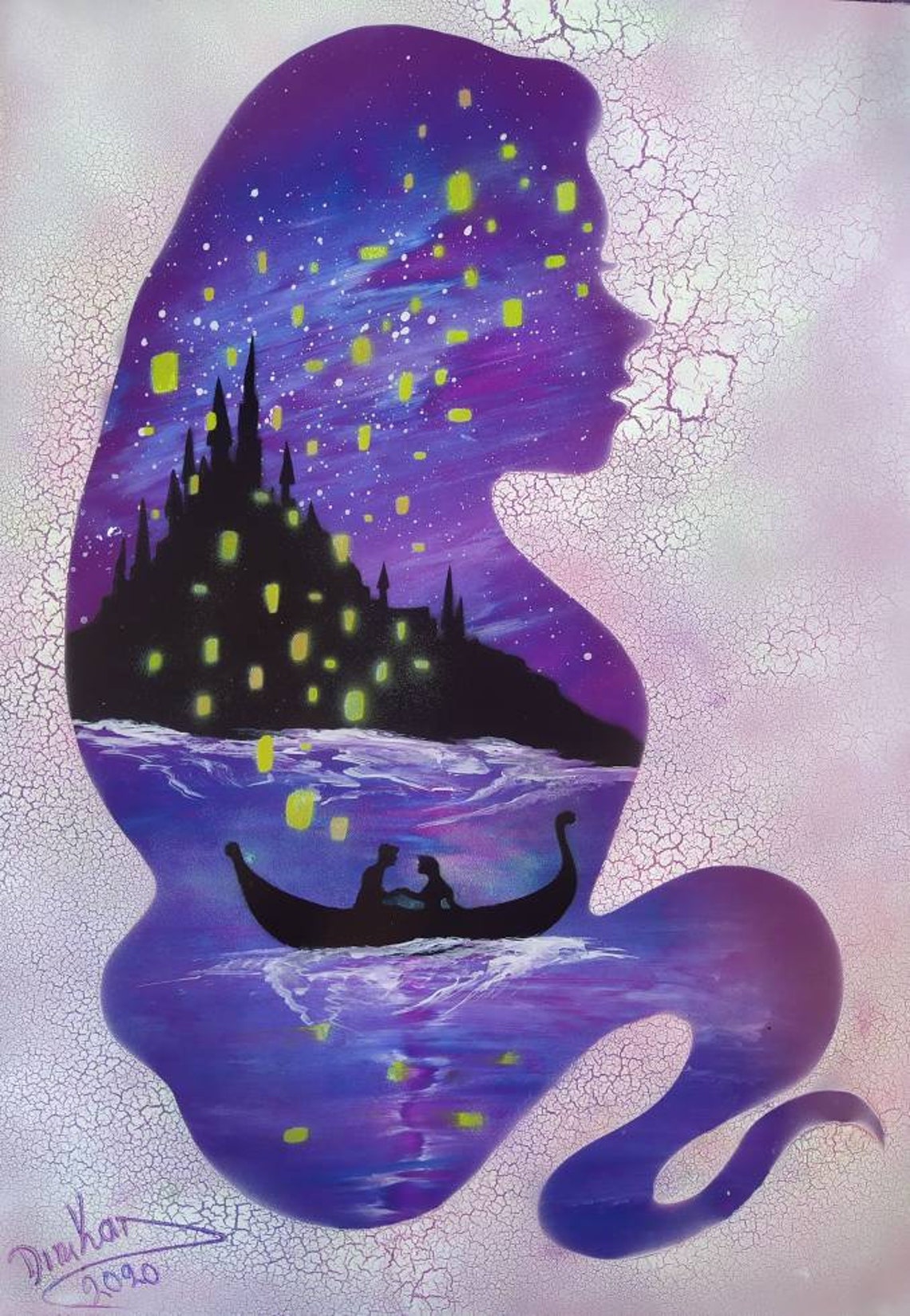 Rapunzel tangled 3 Glow in the Dark Original Spray Paint - Etsy Ireland