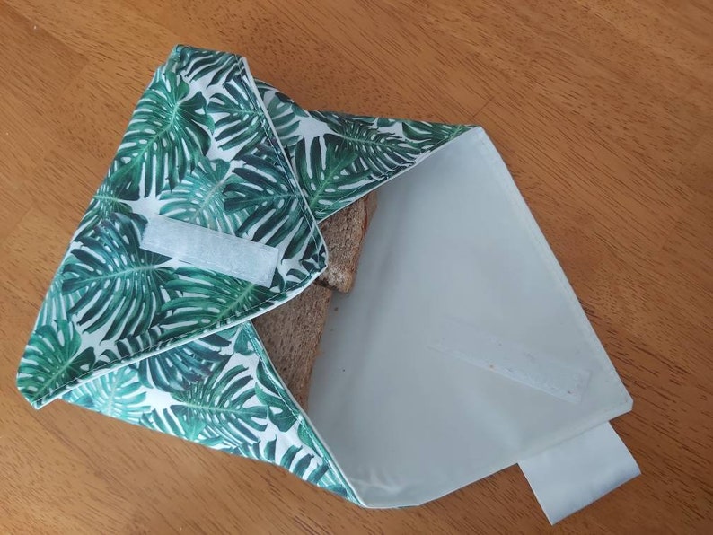 Reusable Sandwich Wrap Pouch Lunch Box With Velcro Fastening. Vegan ...