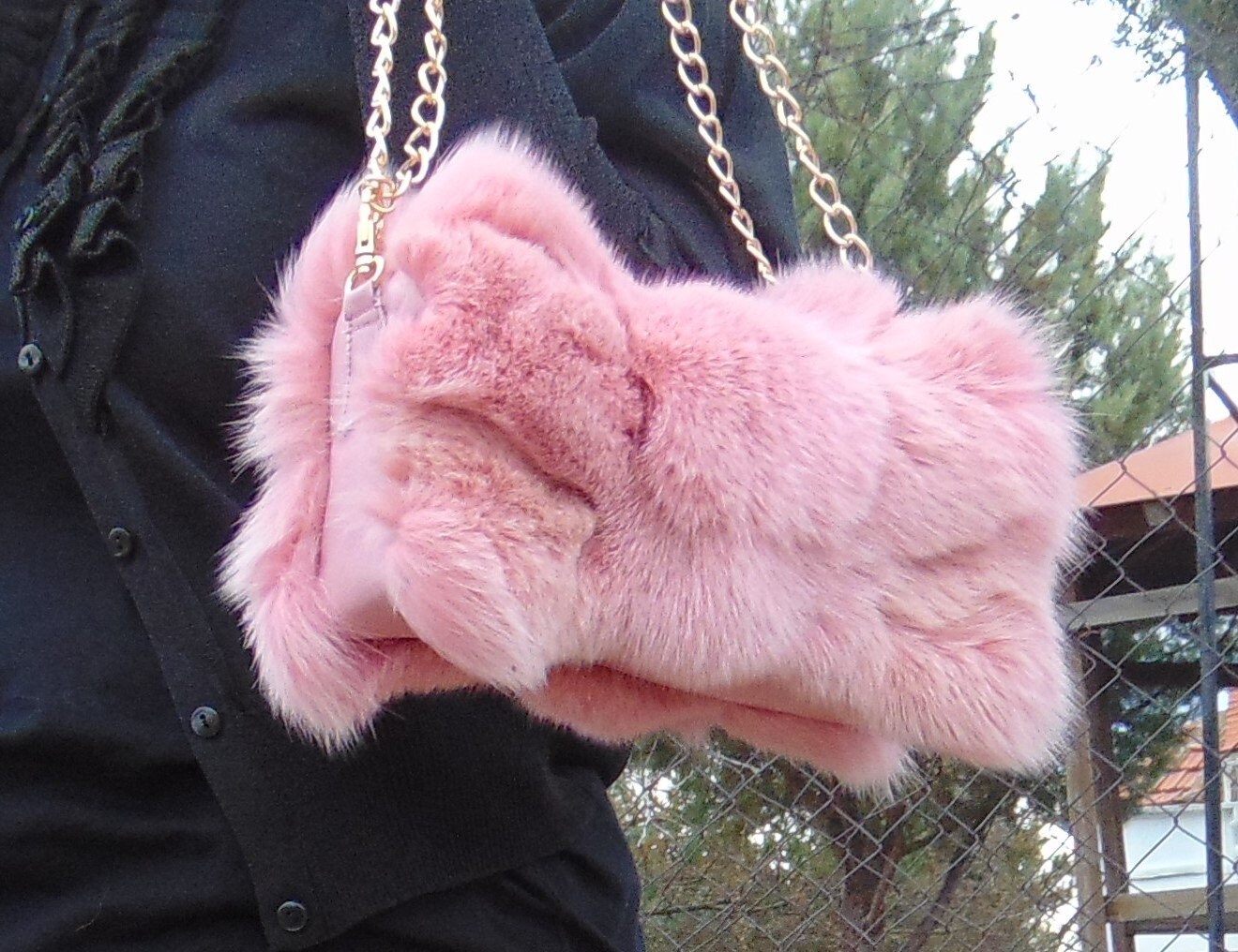 Pink Fur Bag, Crossbody Bag, Handbag Bag, Small Bag Pink Fur Fox - Etsy