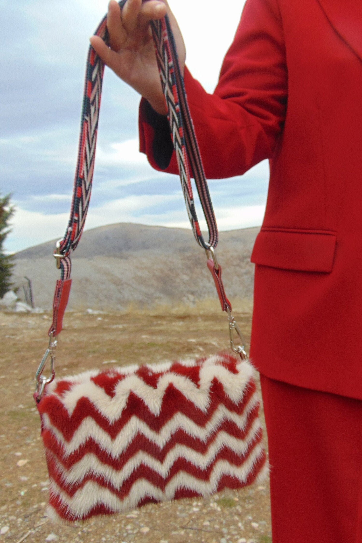 Fur Red Bag, Elegant and Unique - Etsy