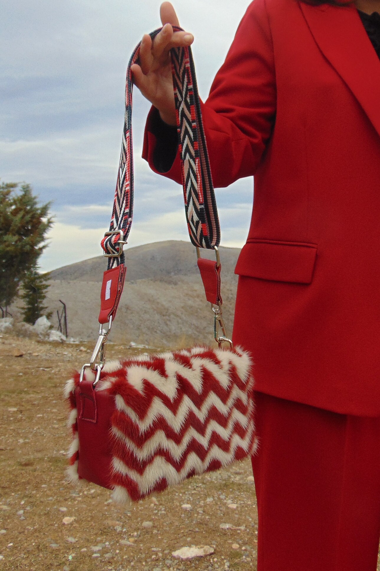 Fur Red Bag, Elegant and Unique - Etsy