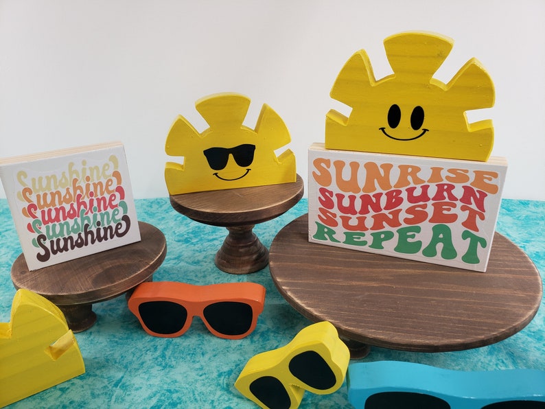 SUNGLASSES SUN and SUMMER Signs Wooden Tiered Tray Decor - Etsy