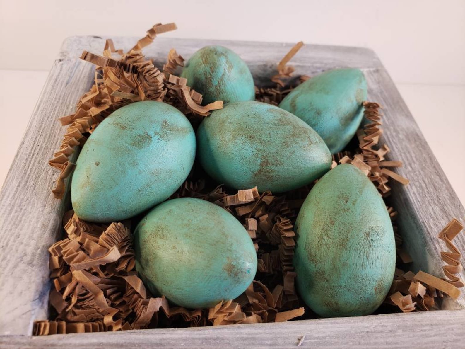 PRIMITIVE WOODEN EGGS Rustic Wood Crate Farmhouse Kitchen - Etsy