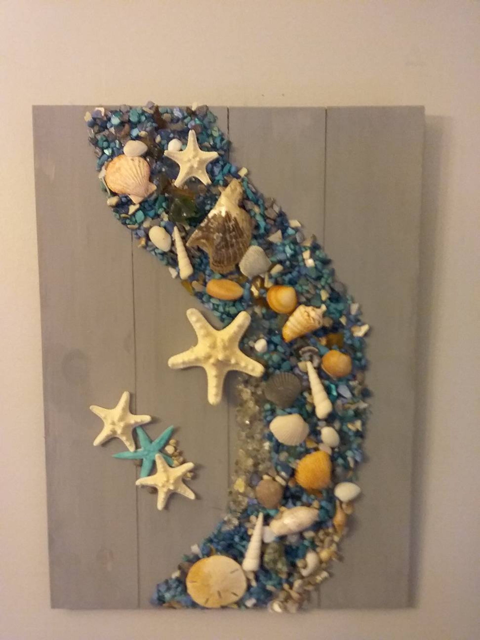 BEACH SHELL Wall Art Sea Shell Summer Decor Mounted on Gray - Etsy