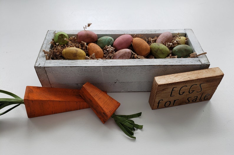 PRIMITIVE WOODEN EGGS Rustic Easter Decor Farmhouse | Etsy