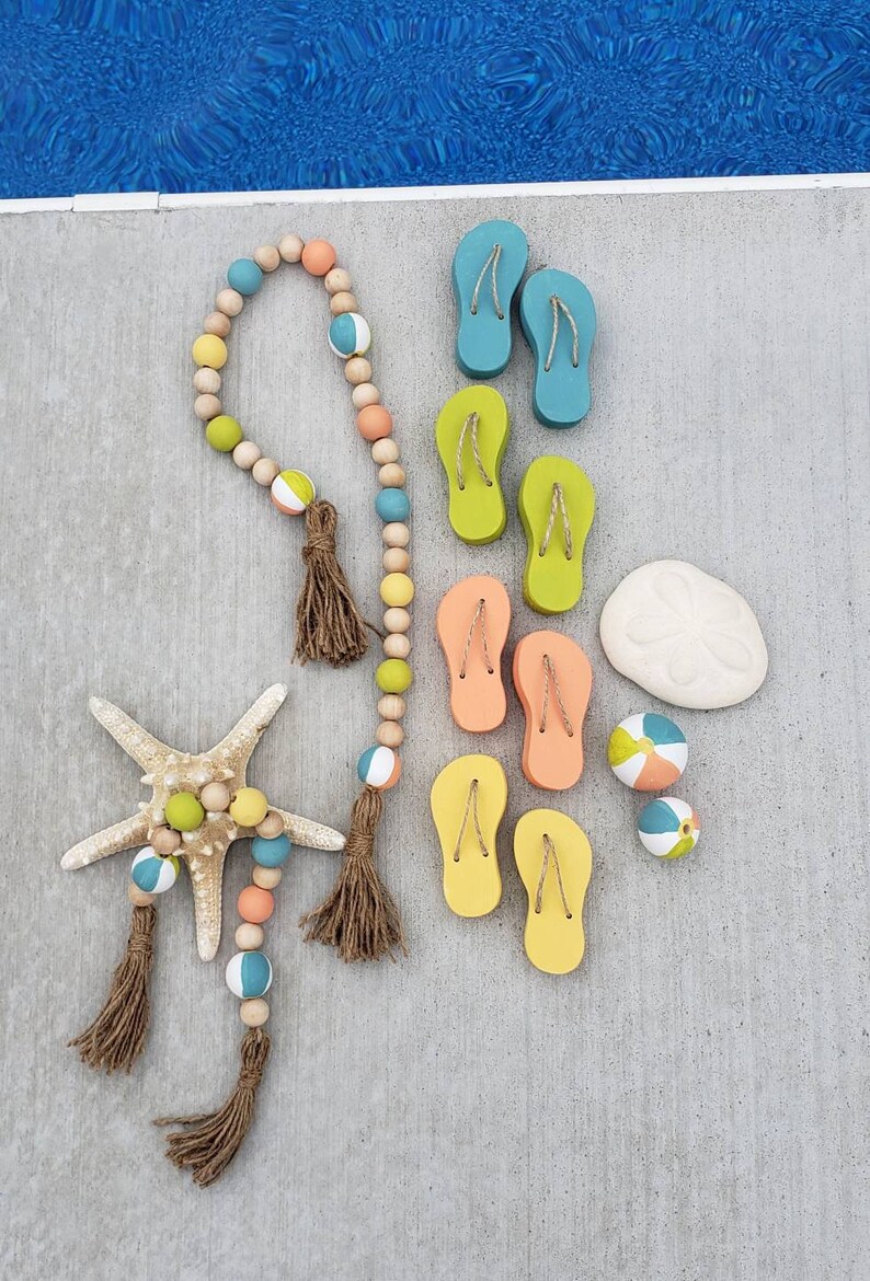 FLIP FLOPS and BEACH Ball Beads Ocean Summer and Nautical - Etsy