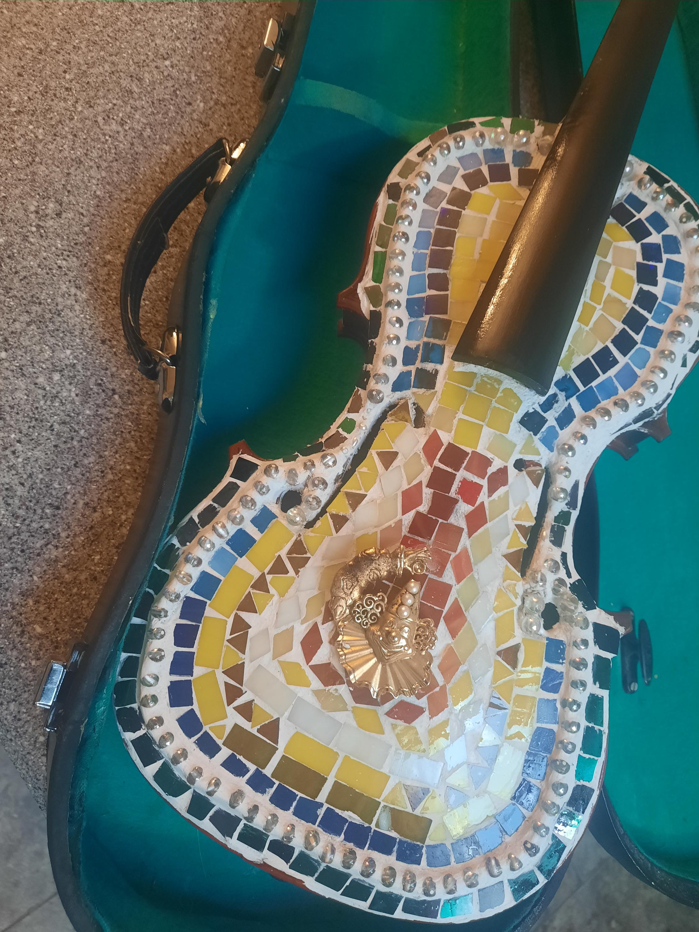 MOSAIC Stained Glass Violin, 24x8. Mosaic on Front and Back. - Etsy