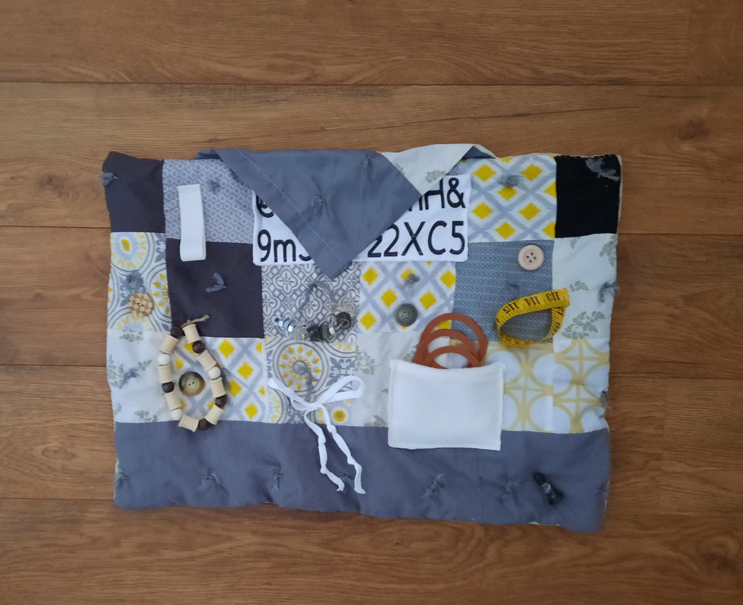 MEN'S Fidget Blanket | Sensory Lap Blanket for Adults | Busy Blanket ...