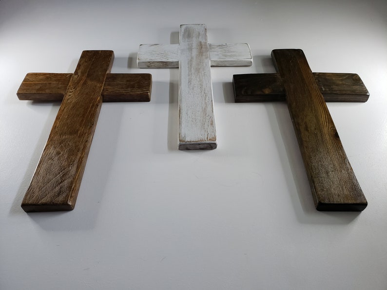 Rustic Wooden White Washed Cross Housewarming Gift Reclaimed | Etsy