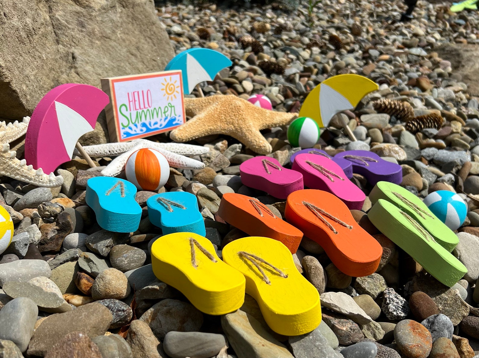 FLIP FLOPS and BEACH Ball Beads Ocean Summer and Nautical - Etsy