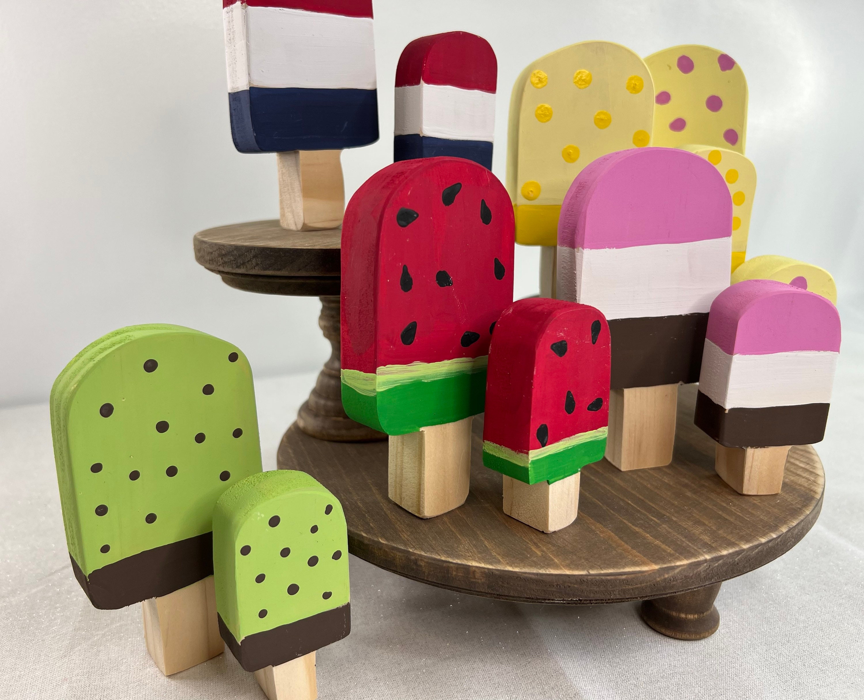Bundle WATERMELON WOOD POPSICLES Slices Signs Riser for - Etsy