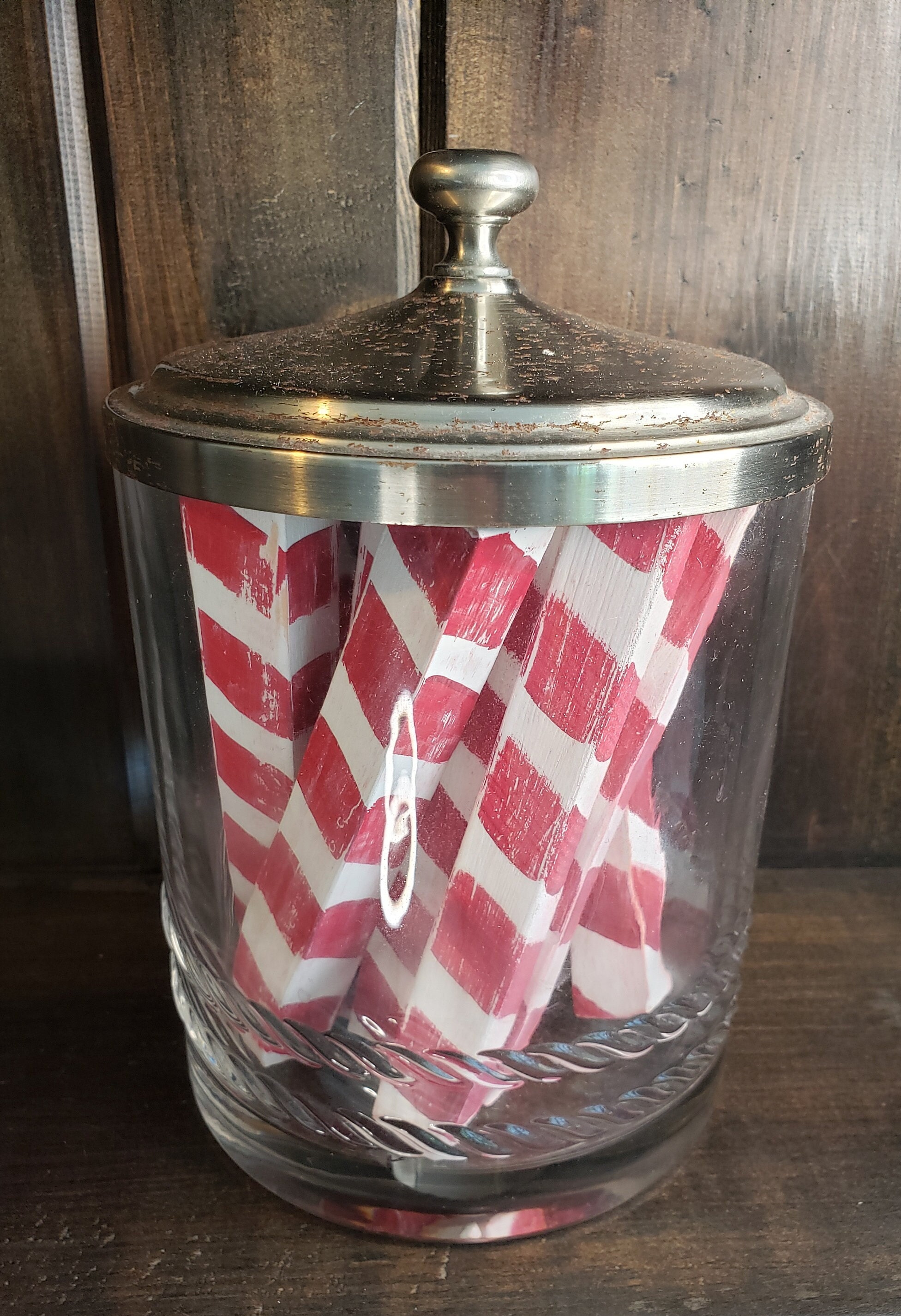 Chunky Wooden CANDY CANES and Signs | Primitive TIERED Tray Decor ...