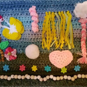 GARDEN Crochet Fidget Blanket Washable L Sensory Lap Blanket - Etsy