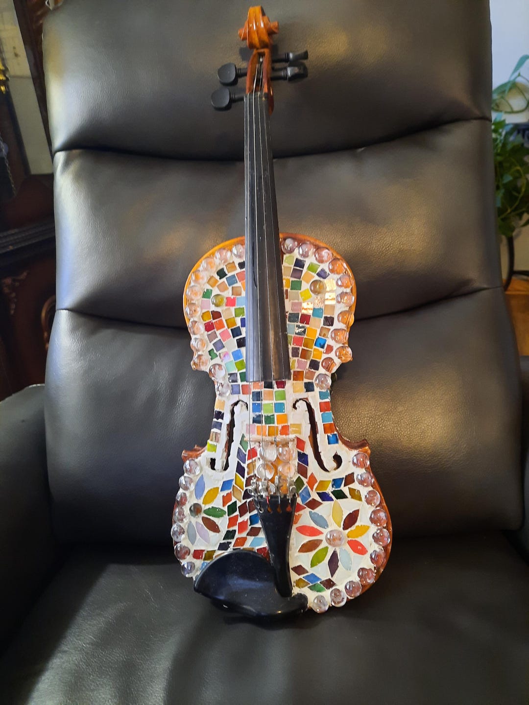 MOSAIC Stained Glass Violin, 24x9. Mosaic on Front and Back. - Etsy