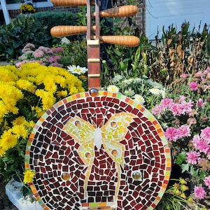 Vintage MOSAIC RUAN CHINESE Moon Guitar With Luna Moth and Moon Chinese ...